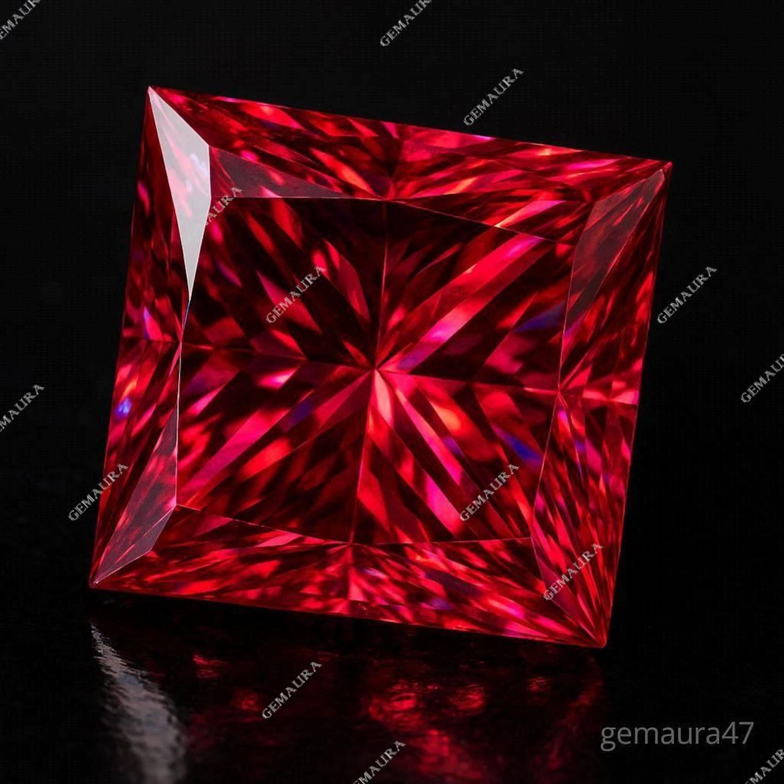 3 Carat+ Princess Cut Vivid Red Diamond Loose Gemstone – VVS1 High ...