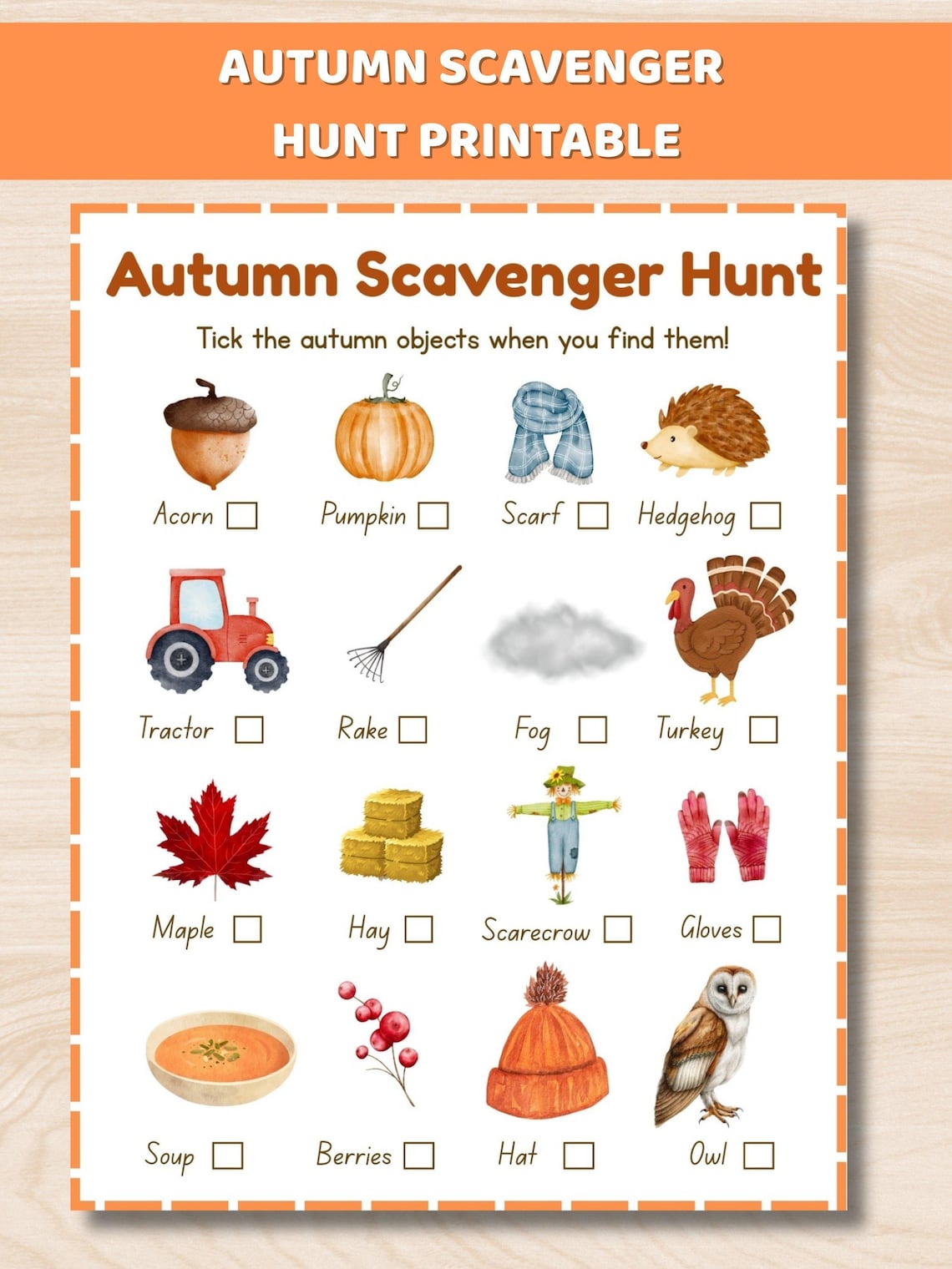 Autumn Scavenger Hunt Printable for Children | Autumn Activity ...