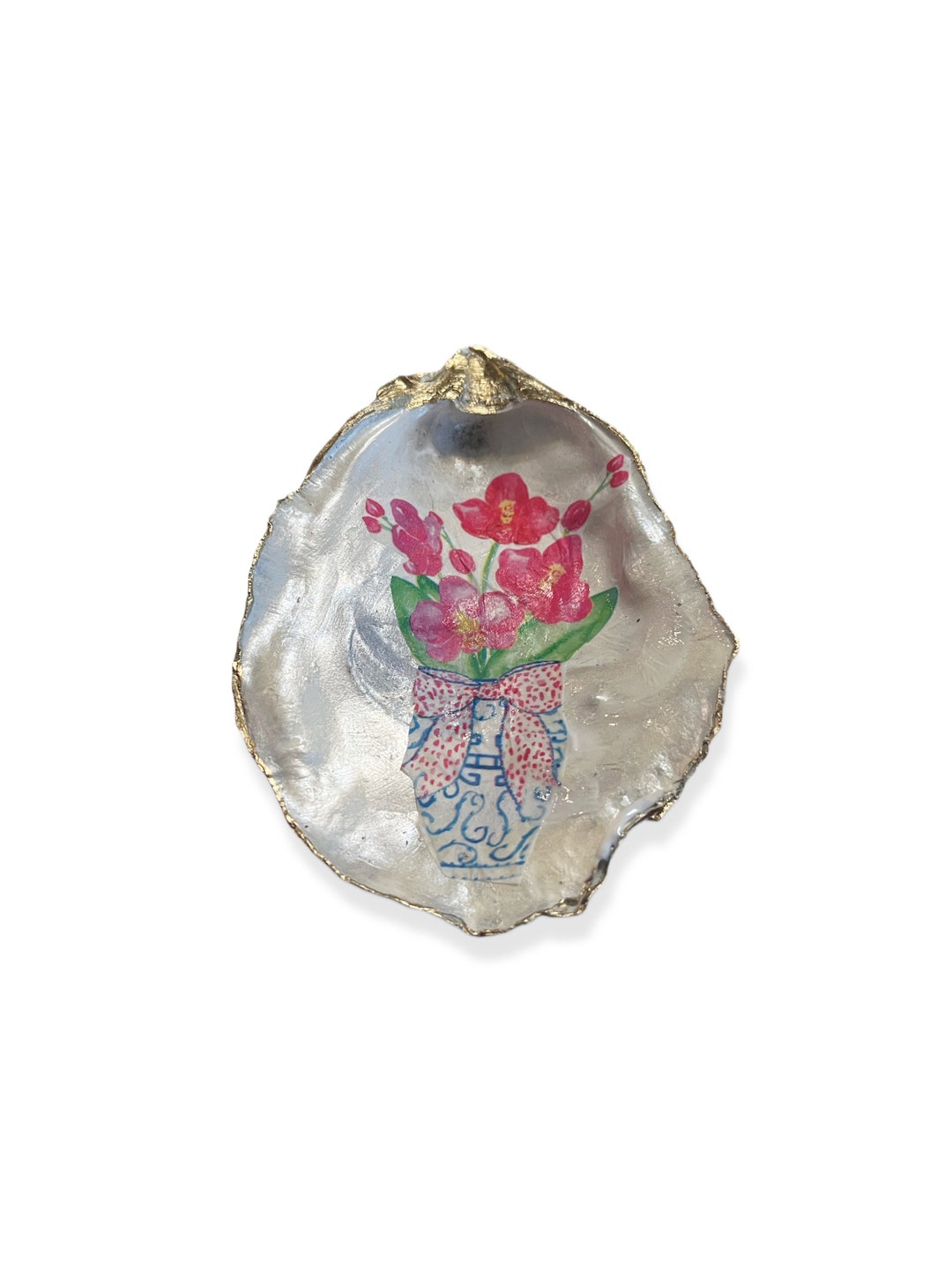 Peony Chinoiserie Vase Oyster Shell - Etsy