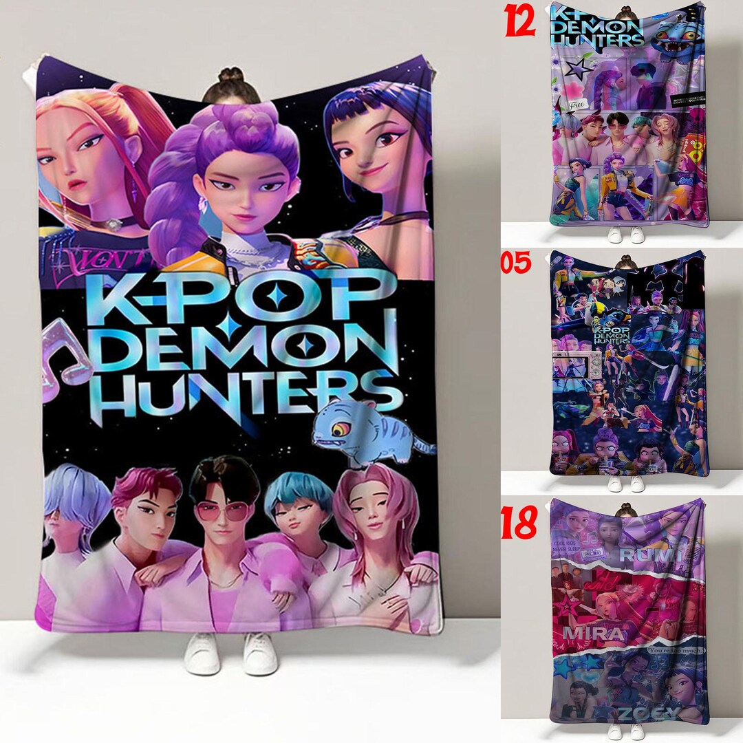 Manta Huntrix KPop Demon Hunters, manta de anime para regalo, manta ...