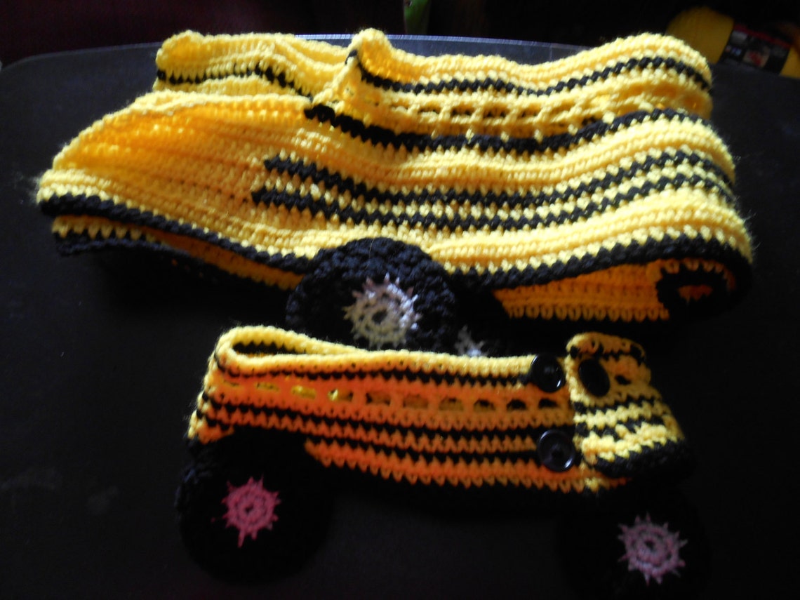 School Bus Scarf With Matching Headband - Etsy