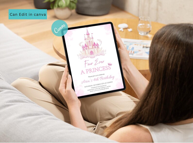Princess Castle Birthday Invitation: Fairytale Theme, Editable Canva ...
