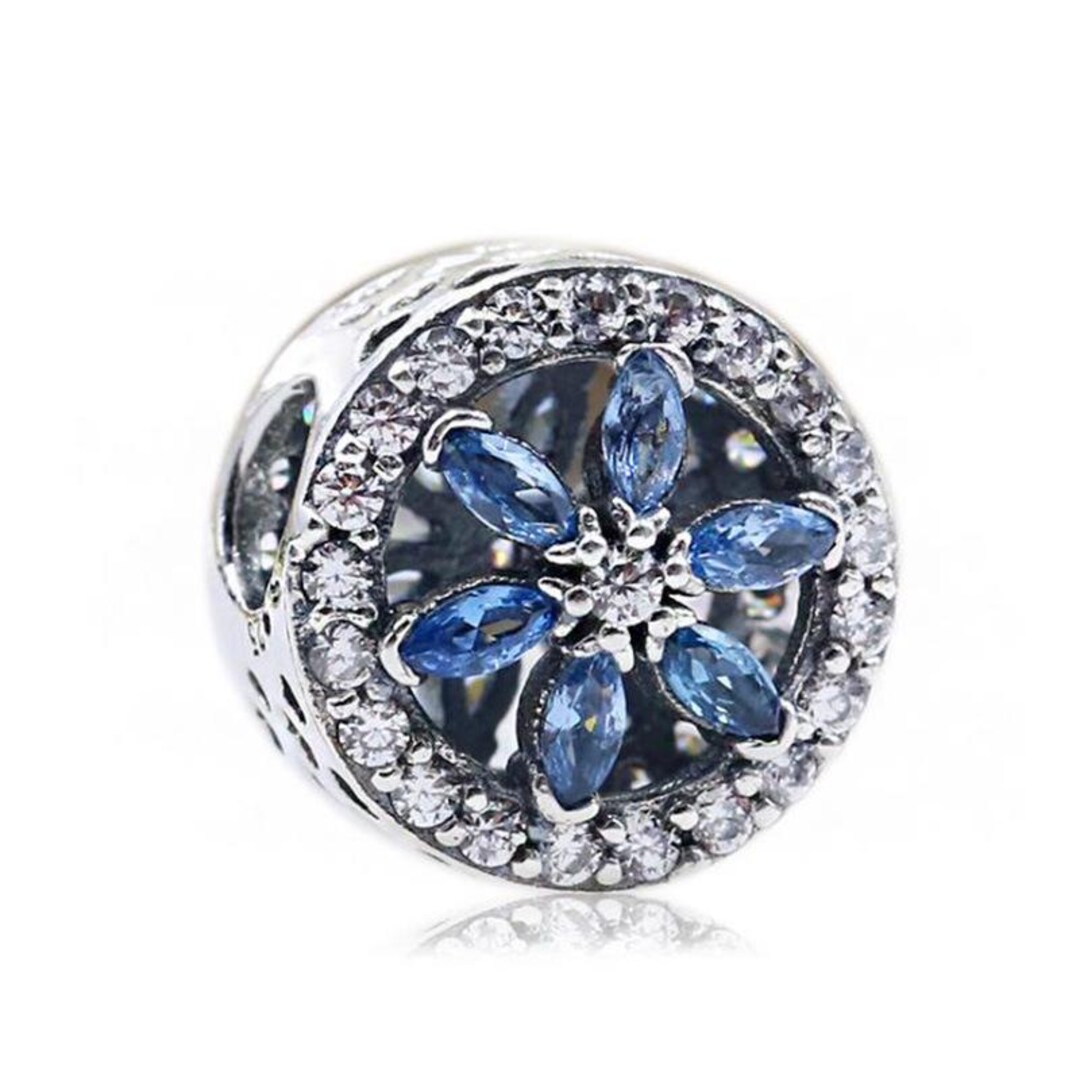 Pandoras 925 Silver ALE Pure Silver Hollow Zircon Blue Crystal Snow ...