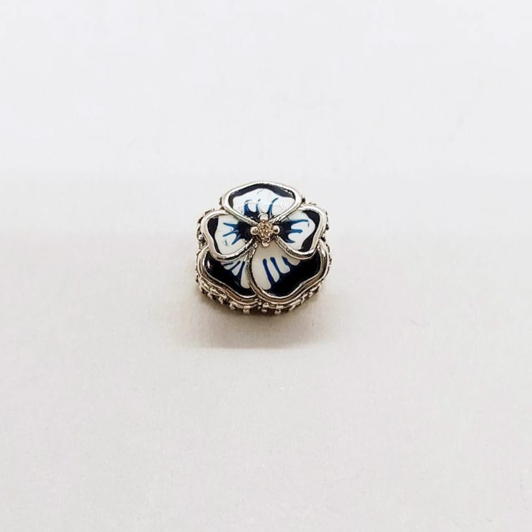New Pandora 925 Ale Cz Blue Pansy Flower Charm - Etsy