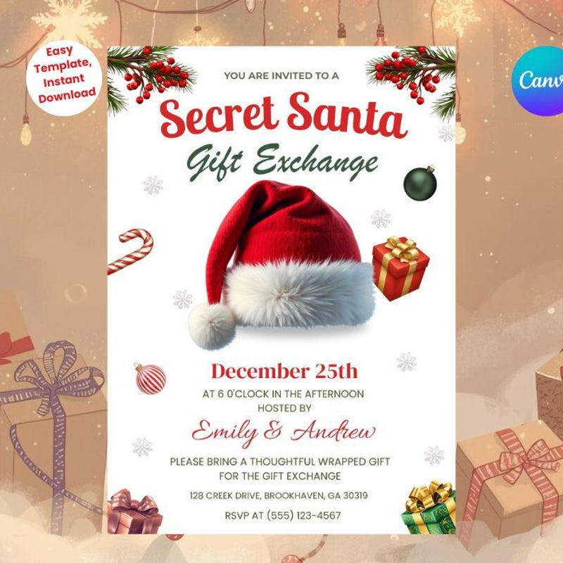 Secret Santa Flyer - Etsy