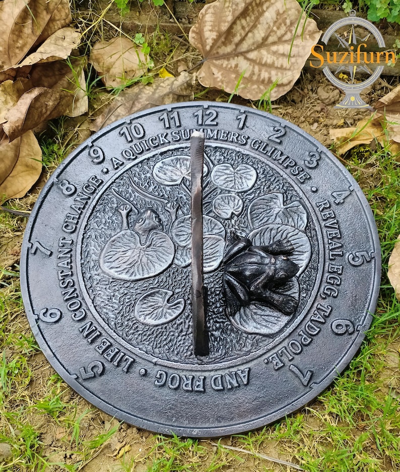 Handcrafted Frog Sundial – Bronze Finish Garden Decor - Etsy