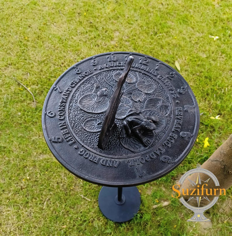Handcrafted Frog Sundial – Bronze Finish Garden Decor - Etsy