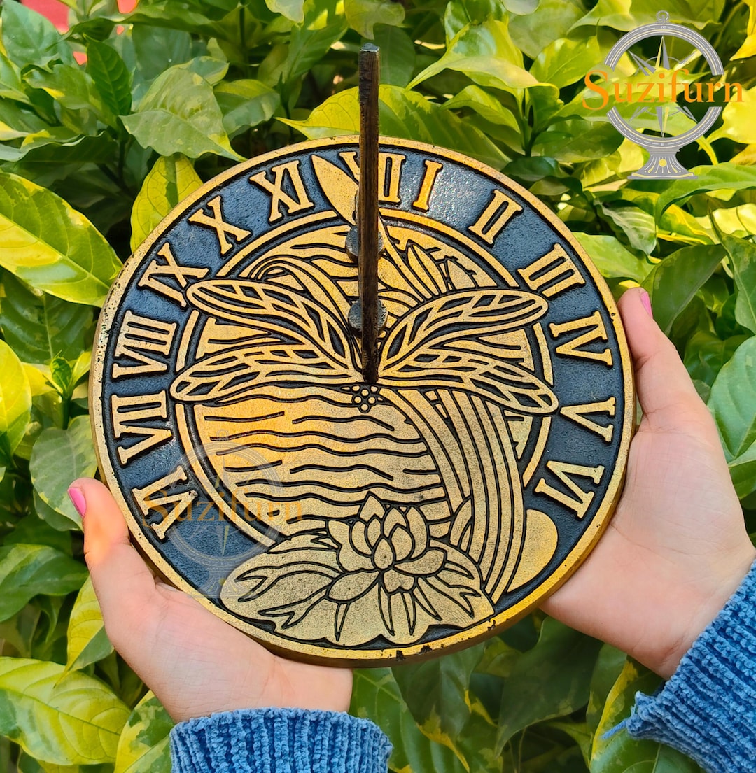 Dragonfly Garden Sundial, Cast Iron With Verdigris Finish - Etsy