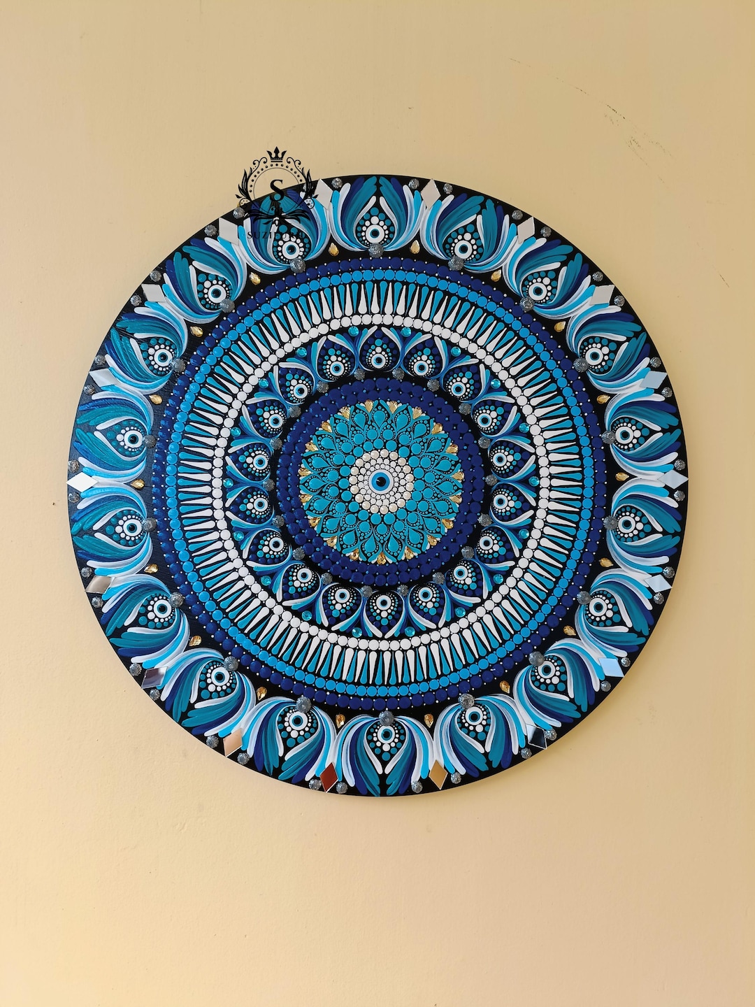 Suzifurn Evil Eye Mandala Dot Art Vibrant Wall Painting - Etsy
