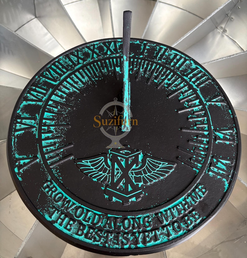 Suzifurn SF1195 New Salem Sundial, Cast Iron With Verdigris Finish, 10 ...