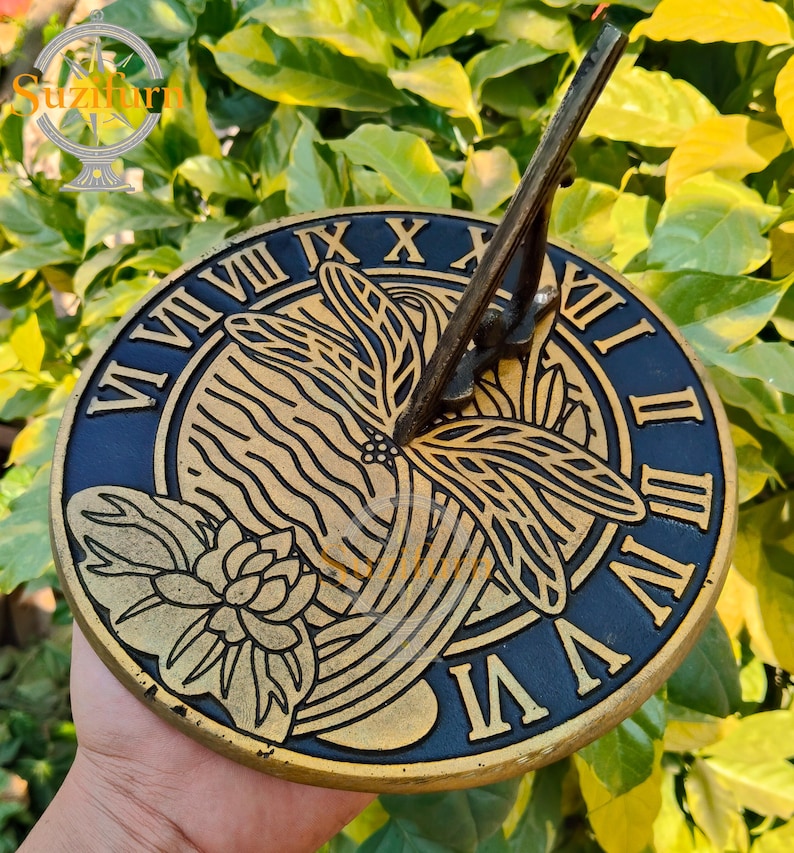 Dragonfly Garden Sundial, Cast Iron With Verdigris Finish - Etsy