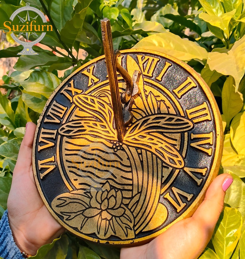 Dragonfly Garden Sundial, Cast Iron With Verdigris Finish - Etsy