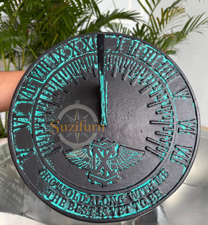 Suzifurn SF1195 New Salem Sundial, Cast Iron With Verdigris Finish, 10 ...