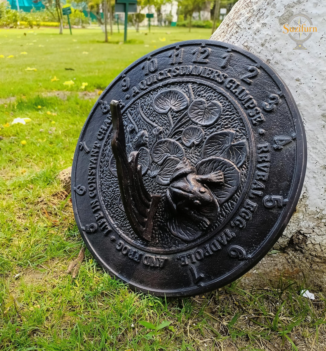 Handcrafted Frog Sundial – Bronze Finish Garden Decor - Etsy