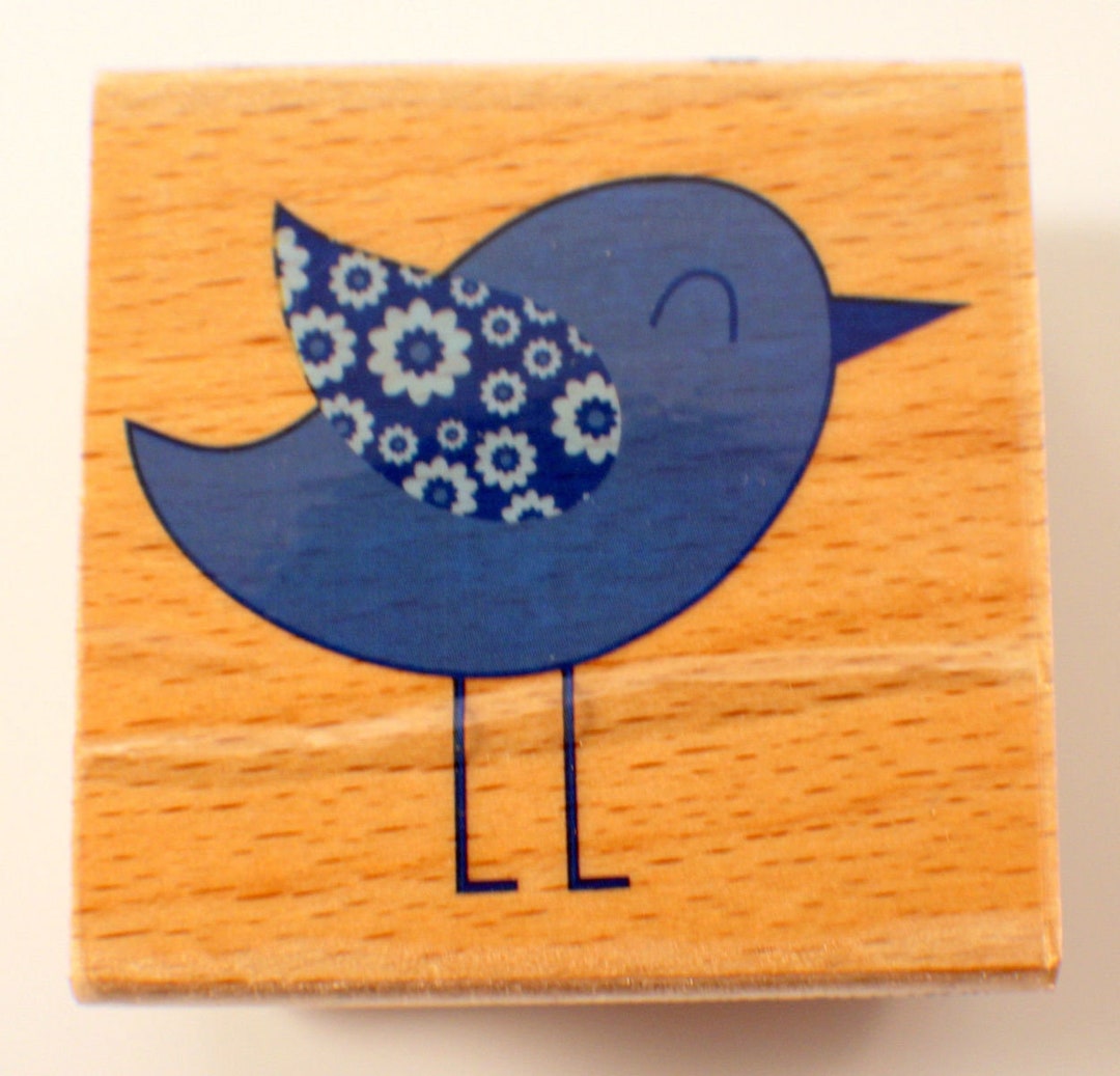 Chic Chick Blue Bird Owl Hampton Art Studio G Wooden Rubber Stamp - Etsy