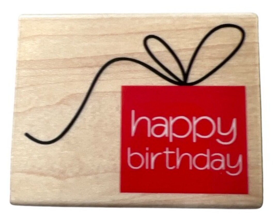 Rubber Stampede Happy Birthday Gift Present Wooden Rubber Stamp - Etsy