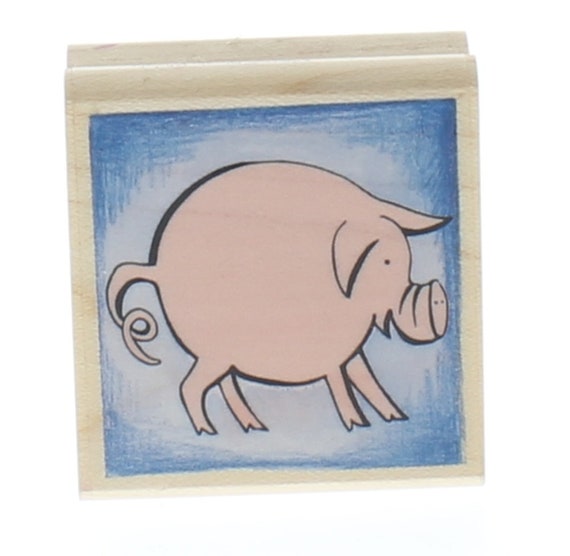 Vintage Rubber Animal Stamps Squiggly Pig Stamp Farm Animal DIY Party ...