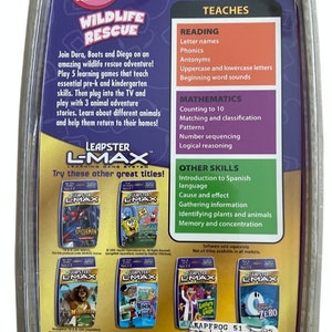 Leapster Leap Frog Pad L-max Learning Game System Dora Wildlife Rescue ...