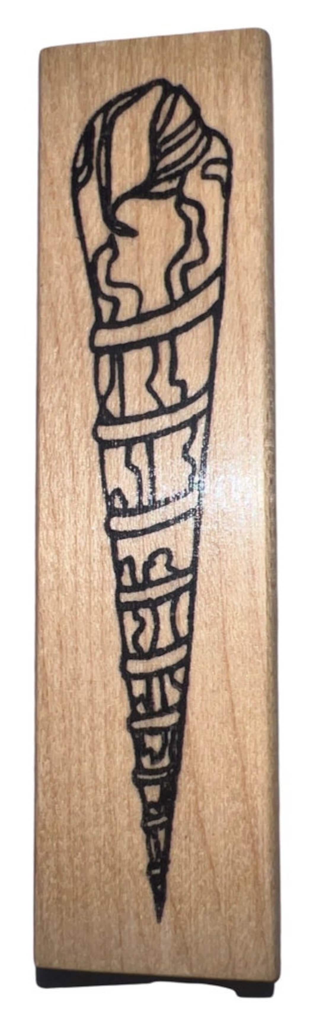 Happy Stamper Wedge Screw Seashell Ocean Nautical Wooden Rubber Stamp ...