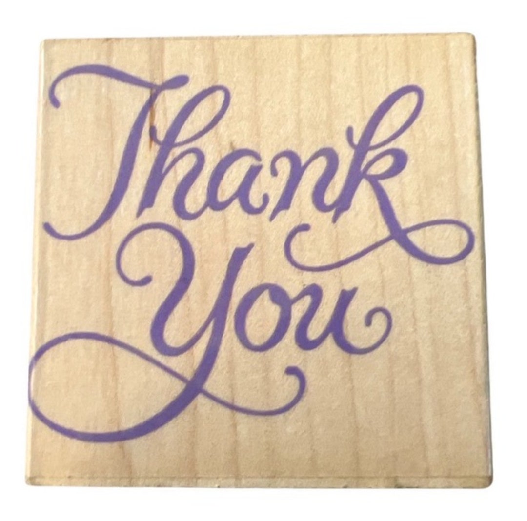 Thank You Cursive Writing Words Hero Arts Sign Wooden Rubber Stamp - Etsy
