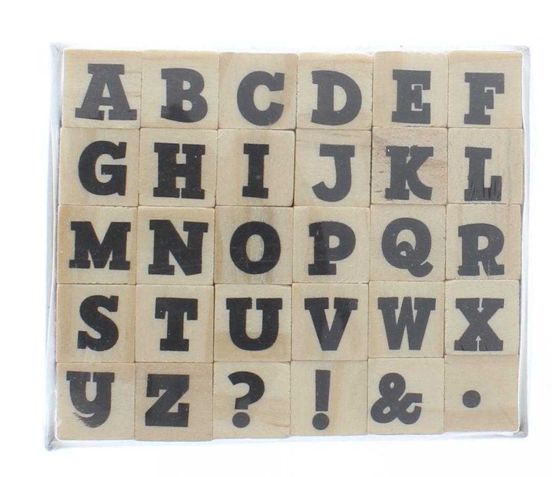 Hampton Art Alphabet Block Letters 30 Pc Set Wooden Rubber Stamp - Etsy