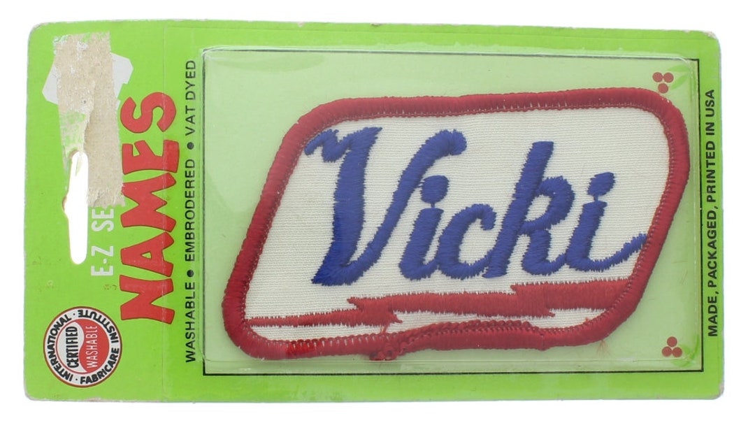 E-Z Sew Names Vicki Red White and Blue Vintage Uniform Patch New in ...