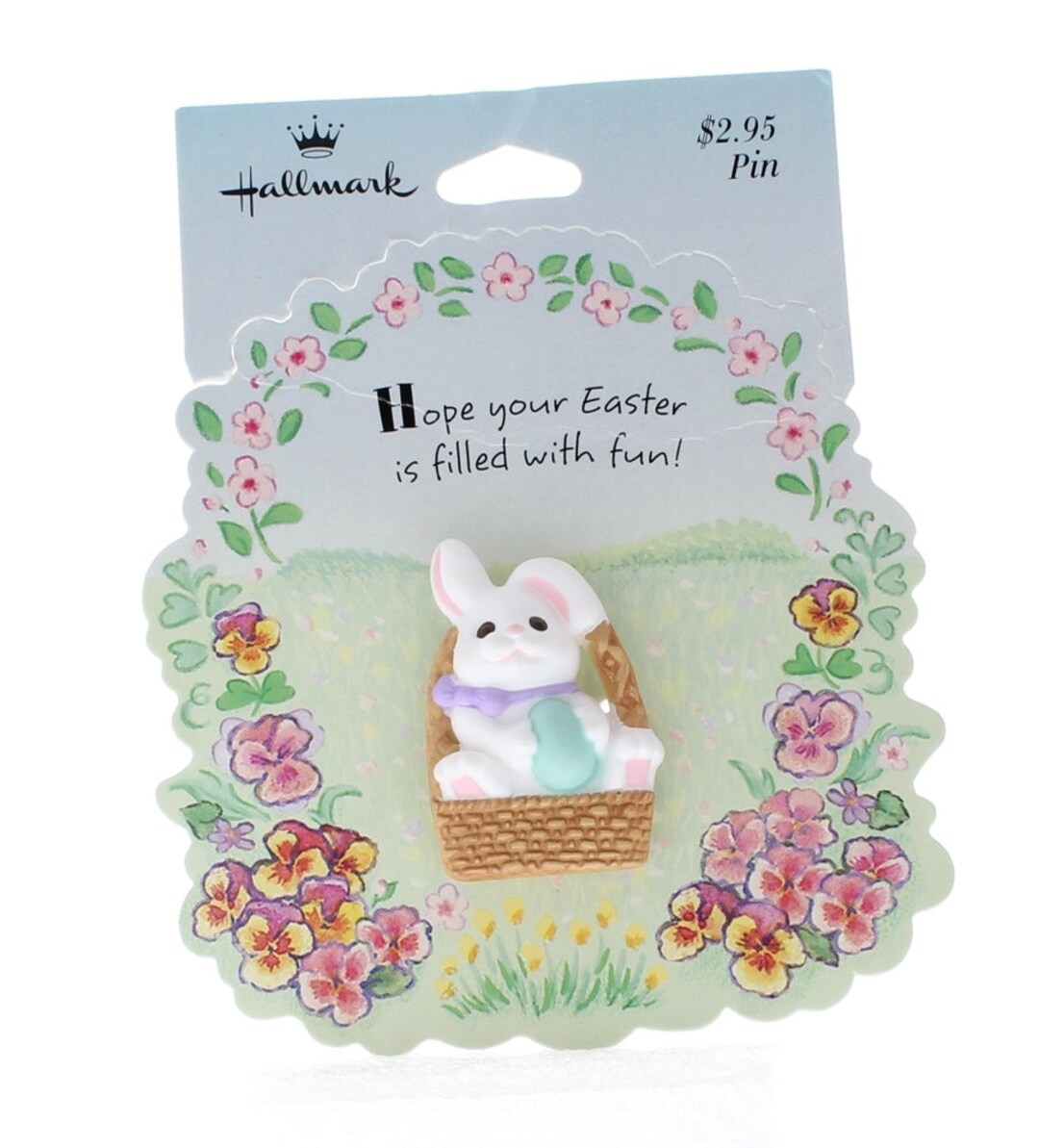 Hallmark Easter Pin Easter Bunny Rabbit in a Basket With an Egg - Etsy