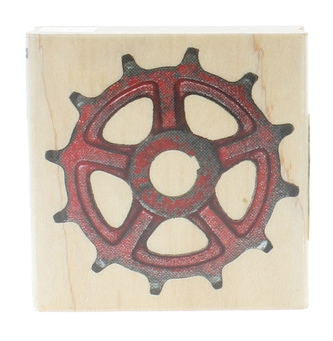 Hampton Art Inkadinkado Cog Wheel Gear Wooden Rubber Stamp - Etsy