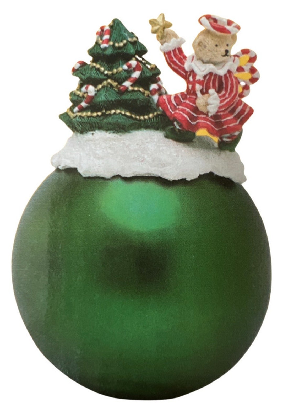 Vintage Muffy Vanderbear Satin Glass Ball Ornament Muffy Candy C Ange Green Etsy