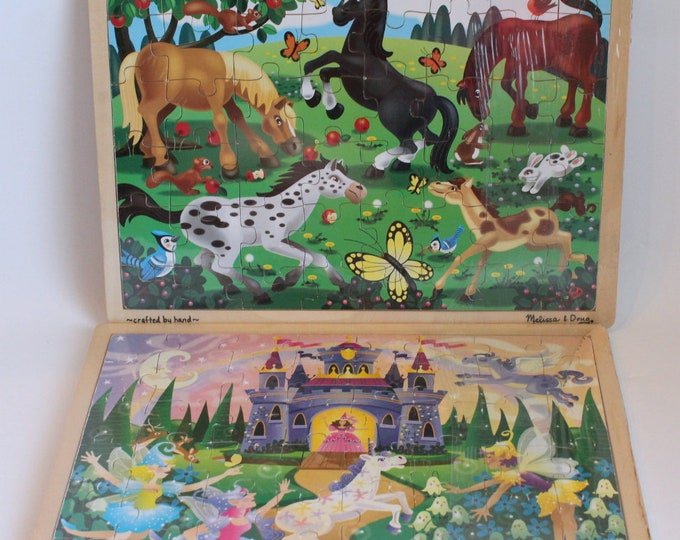 Fairy Tale Princess and Wild Horses Wooden Jigsaw Puzzle Set - Etsy