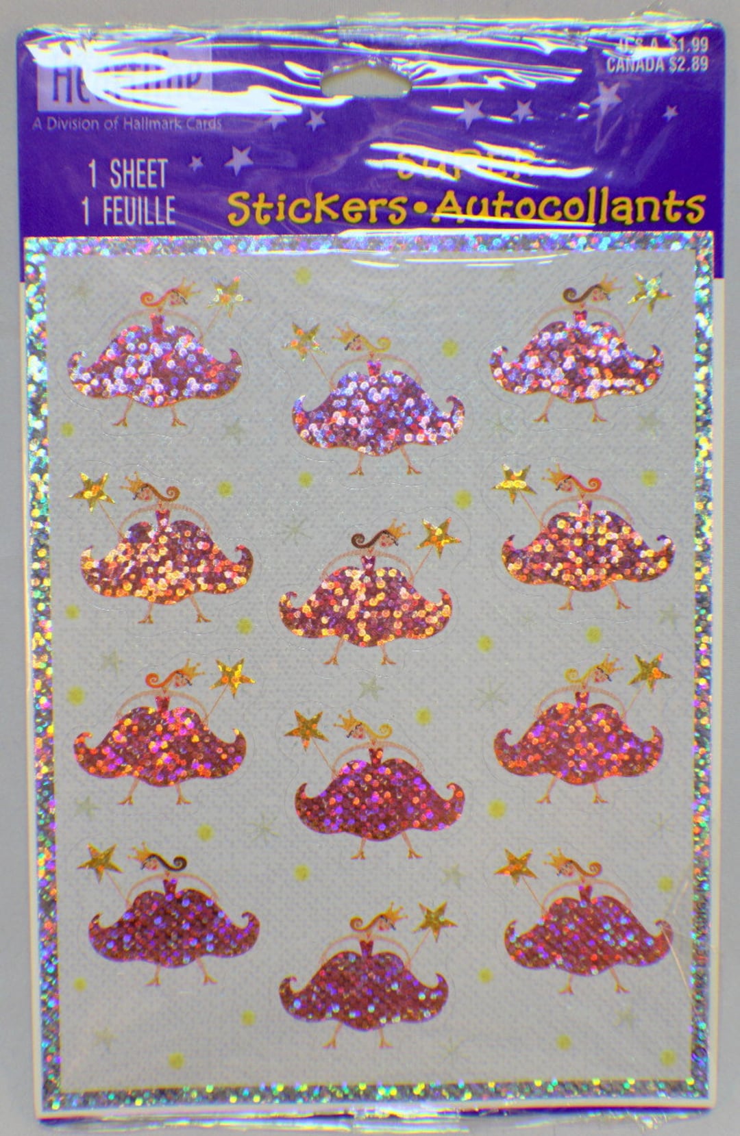 Hallmark Cards Heartline Vintage Fairy Princess Glitter Magic Sticker ...