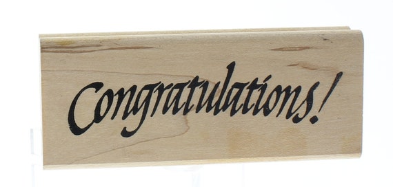 Denami Design 1999 Congratulations Quote Words Wooden Rubber | Etsy
