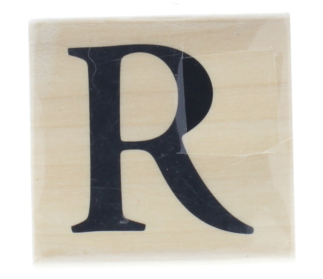 The Letter R in Bold Font Alphabet Wooden Rubber Stamp - Etsy