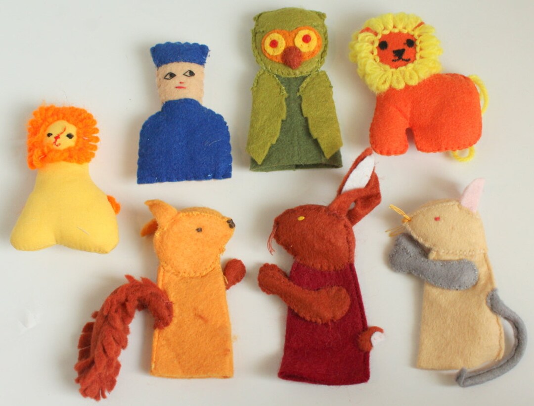 Lot of Finger Puppets Animals and Zoo Keeper Lion Tiger Owl Mouse ...