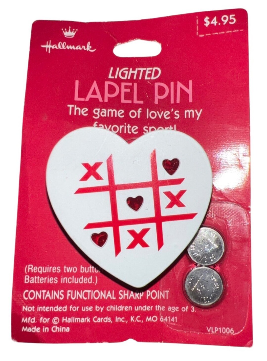 Hallmark Happy Valentine Tic Tac Toe Light-up Action Brooch or Lapel ...