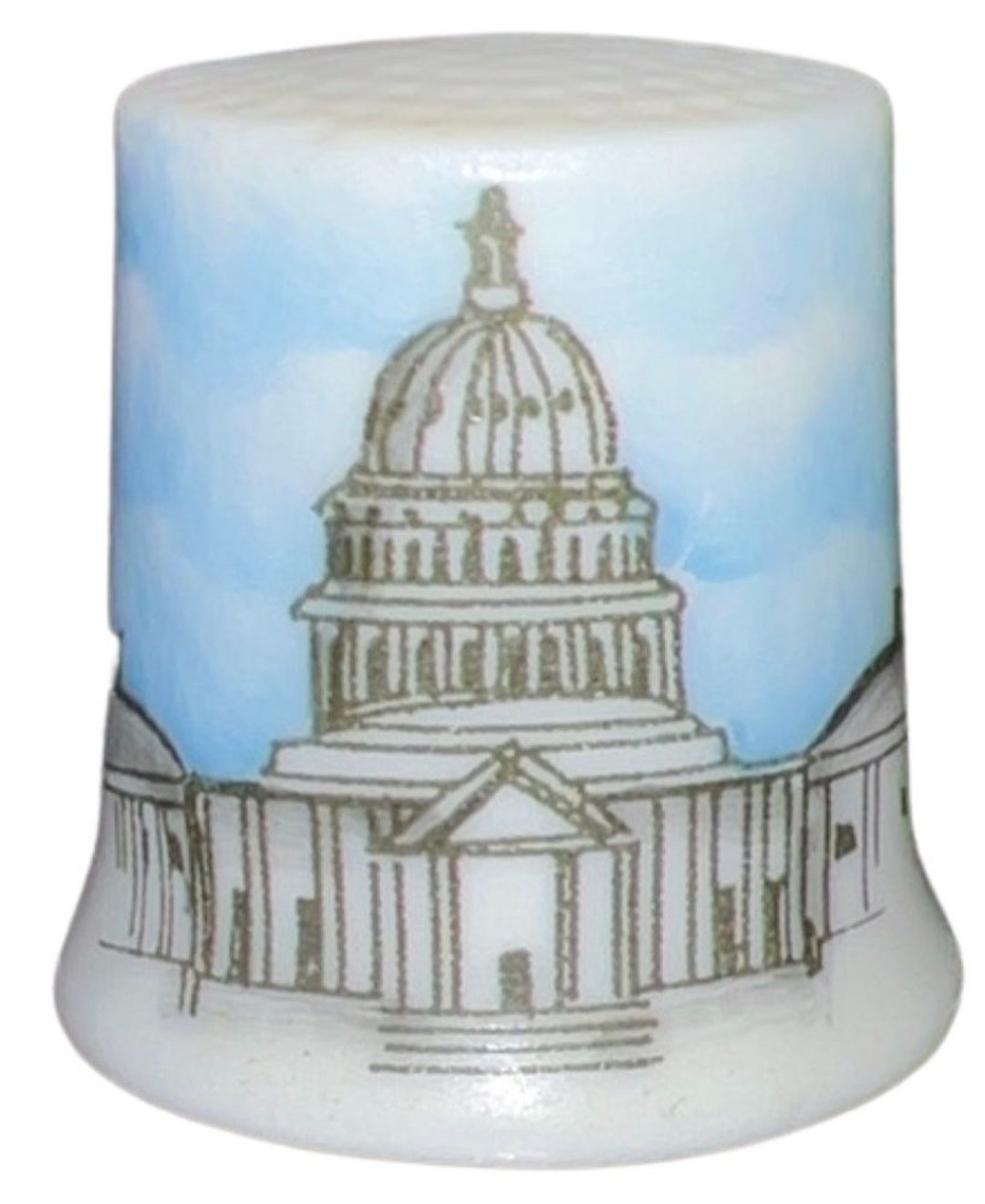 Vintage Thimble in Porcelain Washington DC Out Capitol Building Signed ...