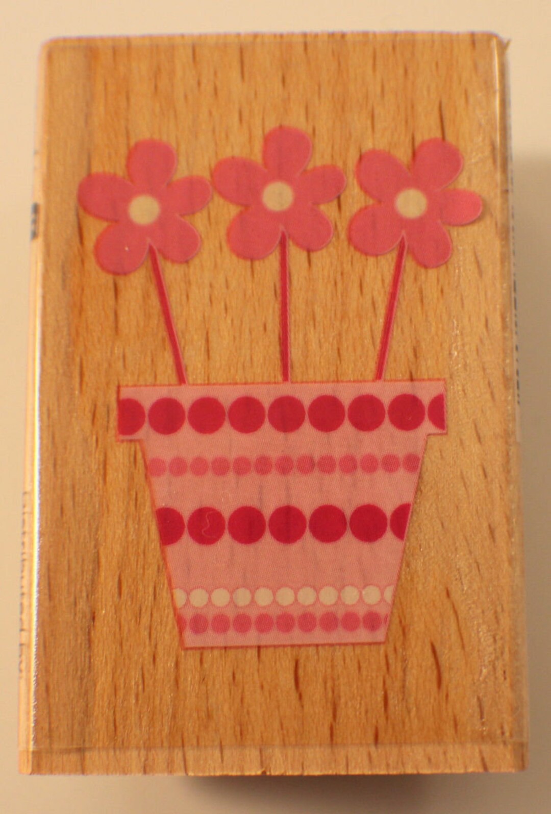 Flower Pot Trio Daisy Whimsical Hampton Art Studio G Wooden Rubber ...