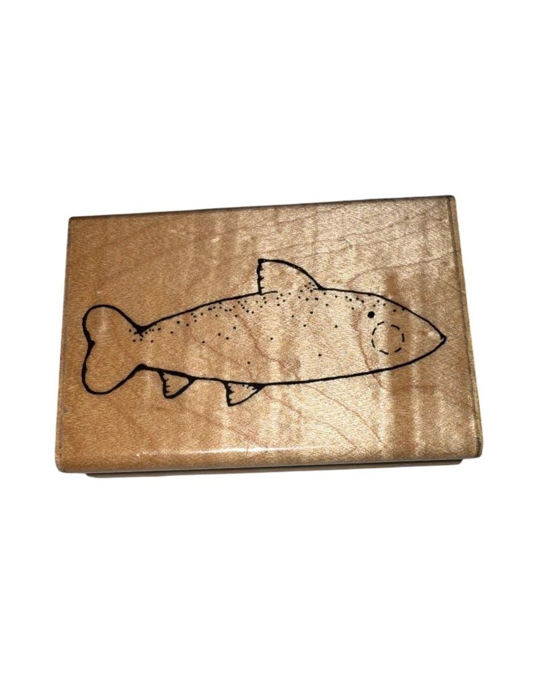 JRL Designs Aquatic Fish Drawing Design Wooden Rubber Stamp - Etsy