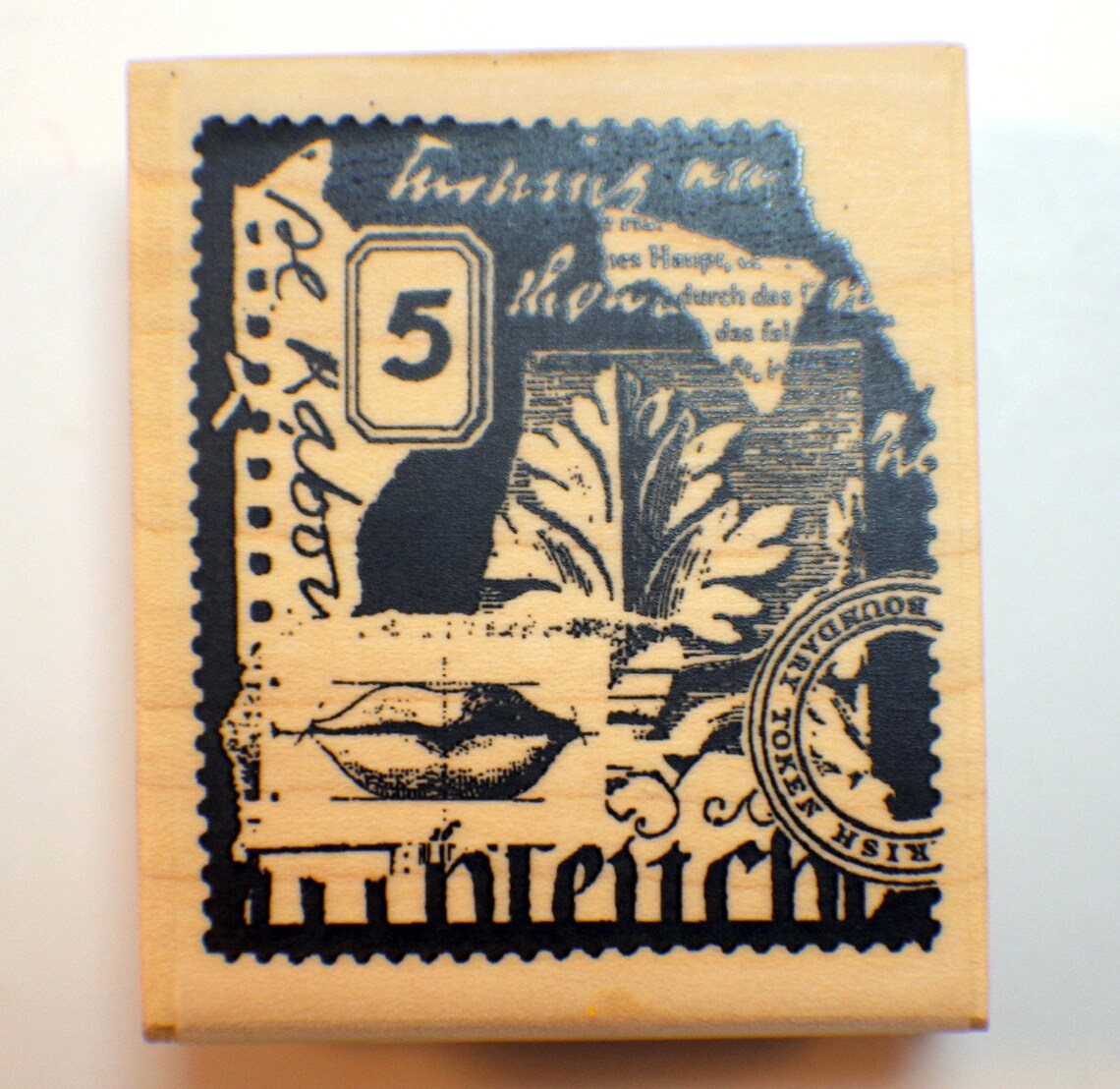 Stampington and Co Wooden Rubber Stamp Ephemera Collage Divine - Etsy