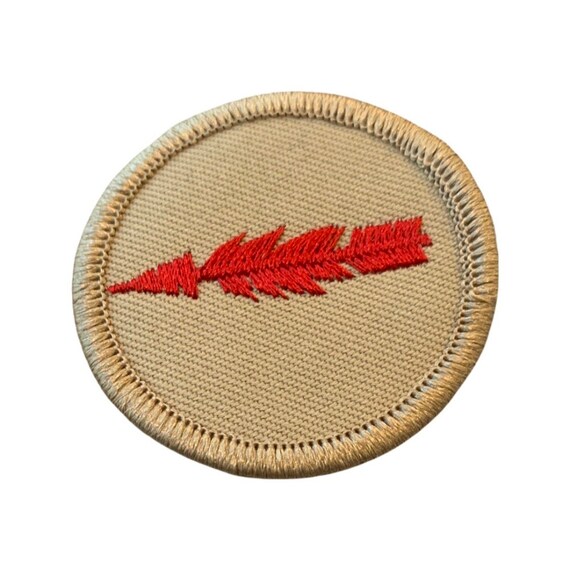 Red and Beige Arrow Merit Boy Scout Badge Uniform Pat… - Gem