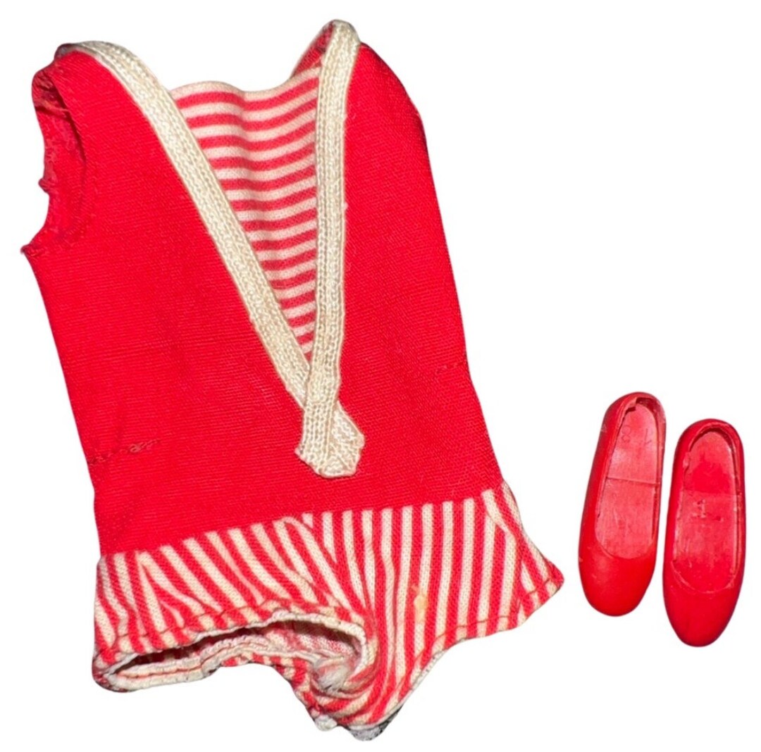 Vintage Barbie Skipper Doll Mattel Original Red and White Swimsuit and ...