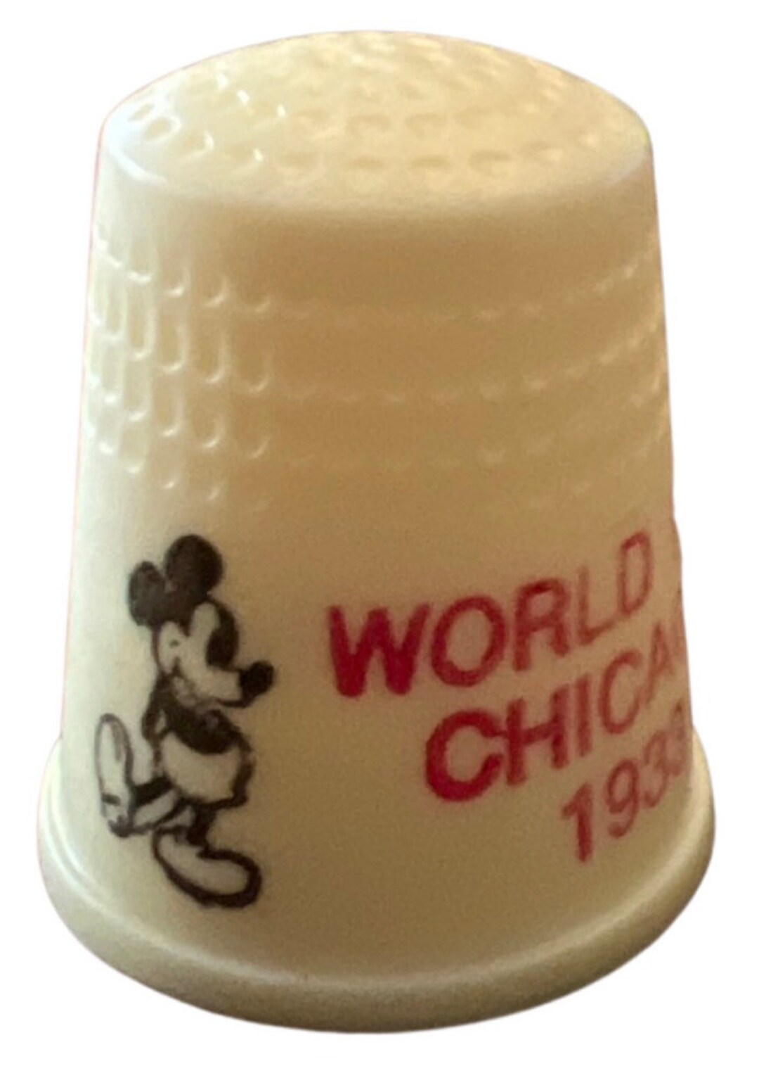 Vintage Plastic Advertising Thimble Mickey Mouse World's Fair Chicago ...