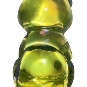 Vintage Fenton 3.5 Rare Translucent Yellow Vaseline Glass Teddy Bear ...