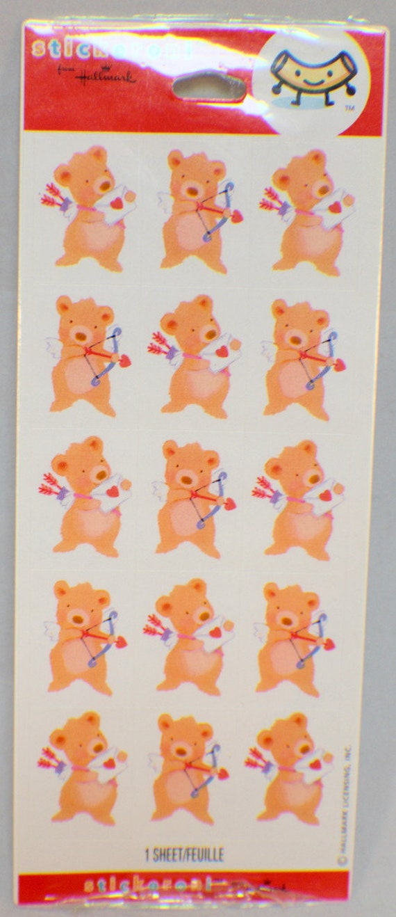 Hallmark Cards Heartline Sticker Cupid the Bear Valentine | Etsy