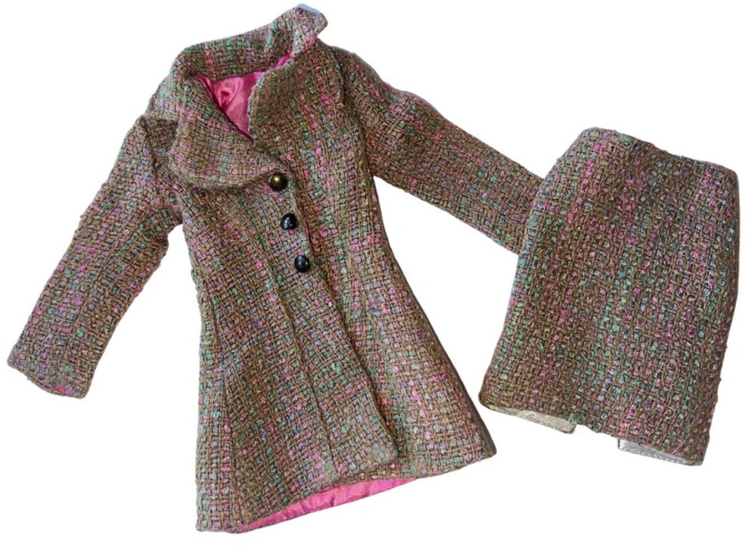 Robert Tonner Emme Plus Sized Model Doll Dress Green and Pink Tweed ...