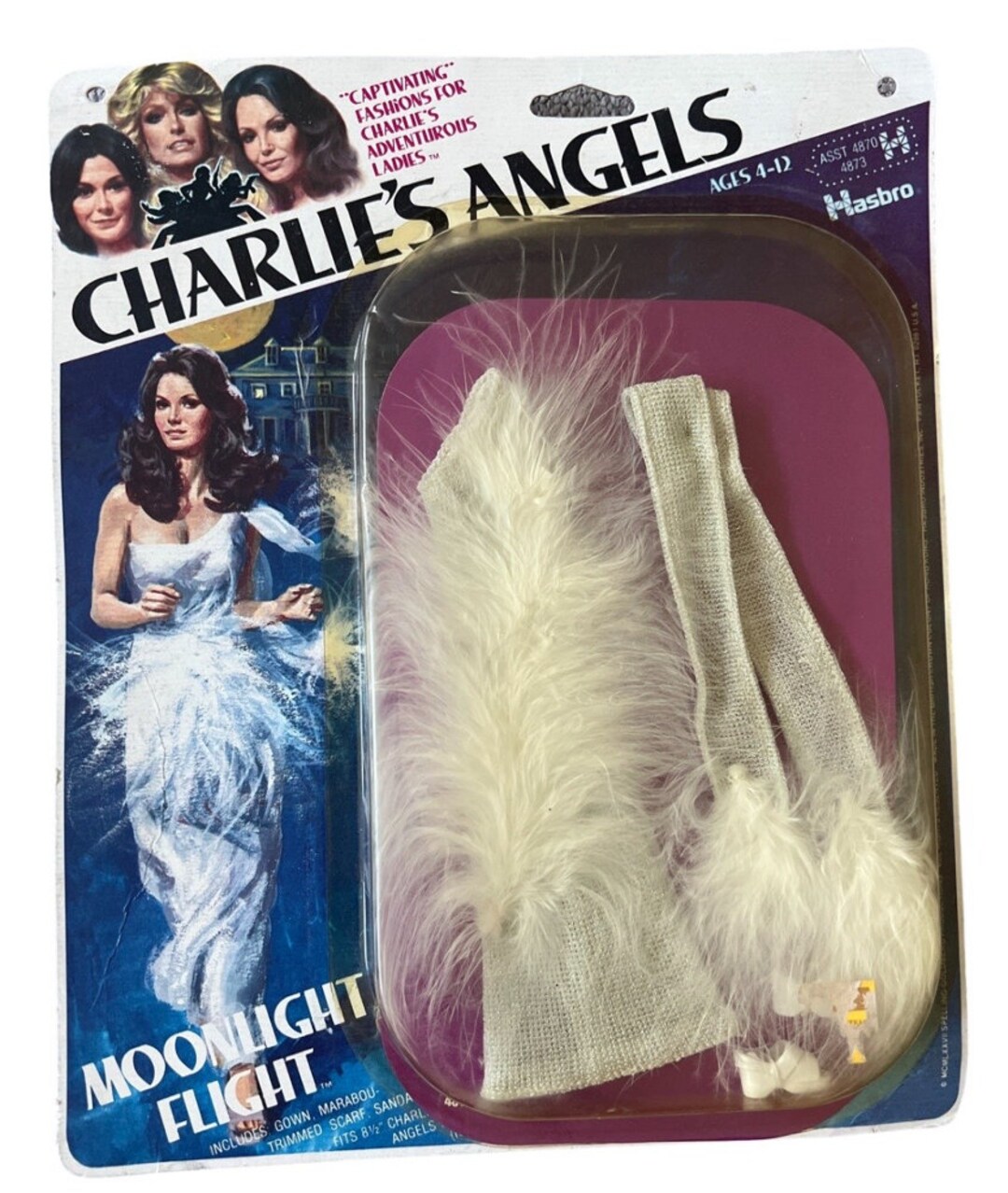 Charlies Angels Moonlight Flight New in the Package Silver Feathered ...