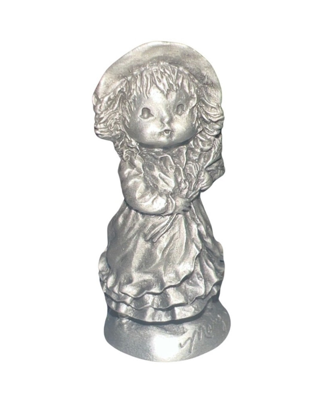 Hallmark Little Galleries Girl With Flower Bunch Character Pewter ...