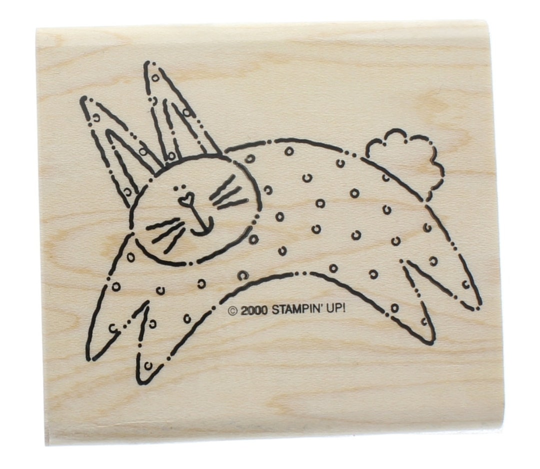 Stampin up 2000 Frolicking Bunny Rabbit Easter Inspired Wooden Rubber ...