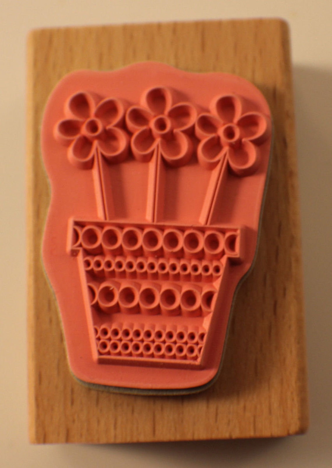 Flower Pot Trio Daisy Whimsical Hampton Art Studio G Wooden Rubber ...