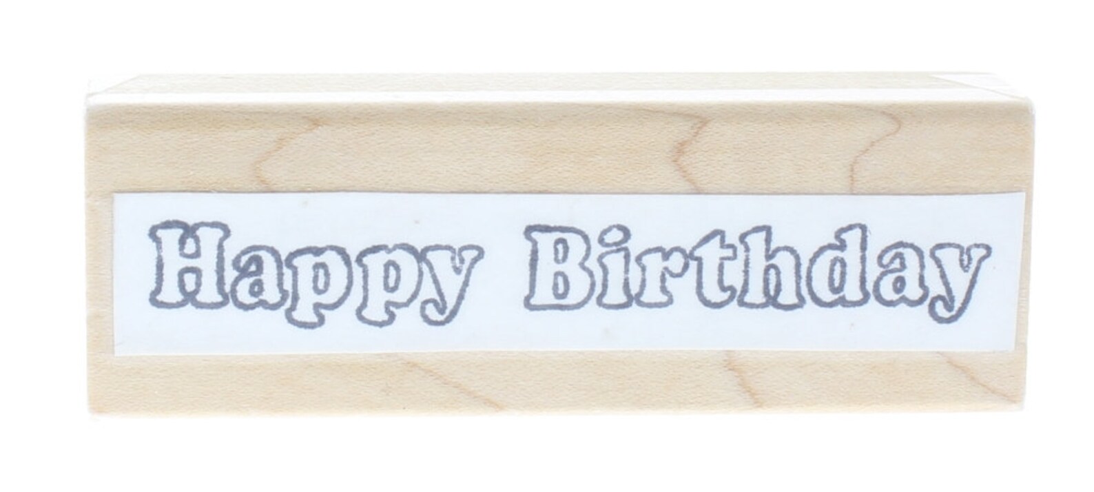 Happy Birthday Bubble Letters Writing Words Wooden Rubber - Etsy